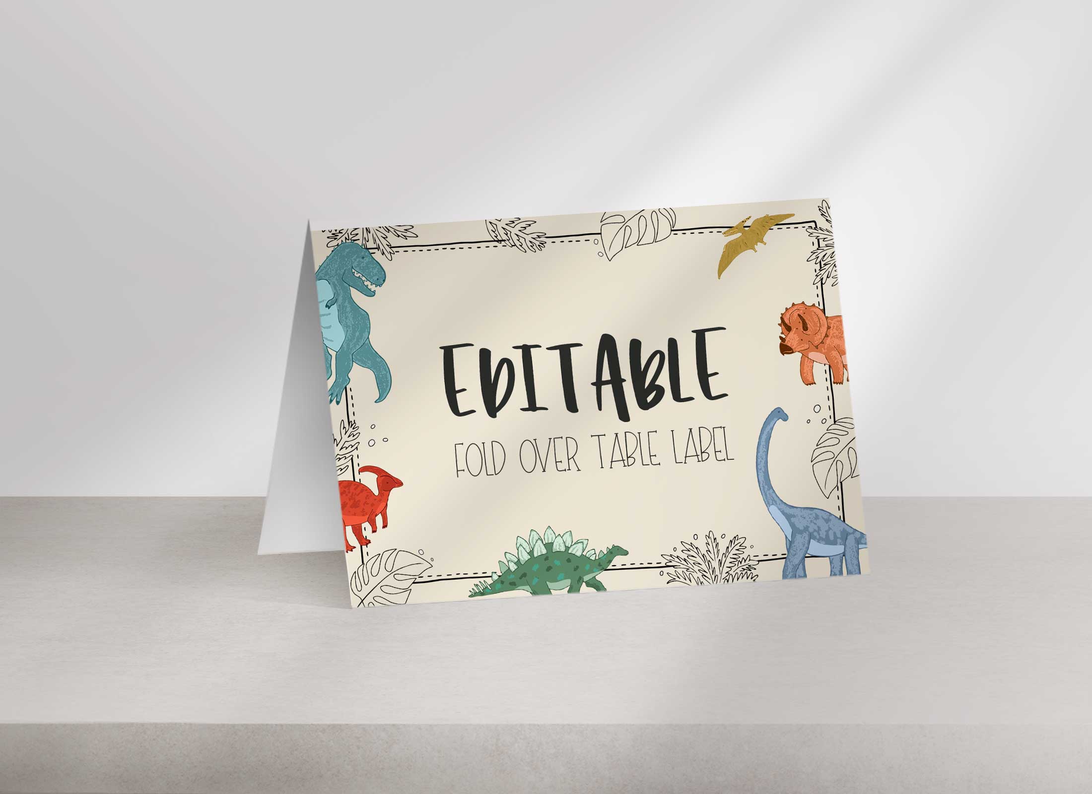 Editable Dinosaur Table Labels – Helia Design Co.