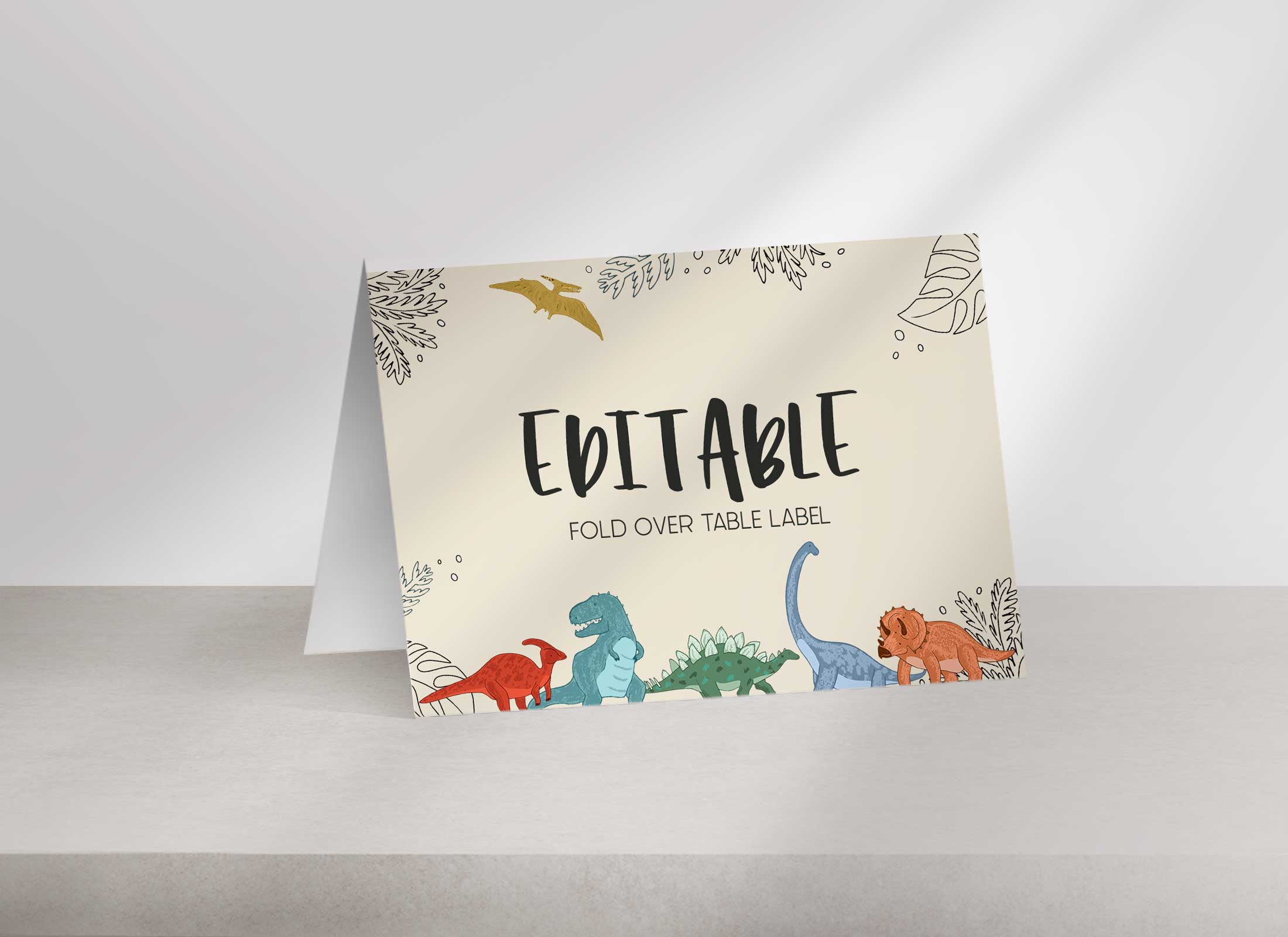 Editable Dinosaur Table Labels – Helia Design Co.