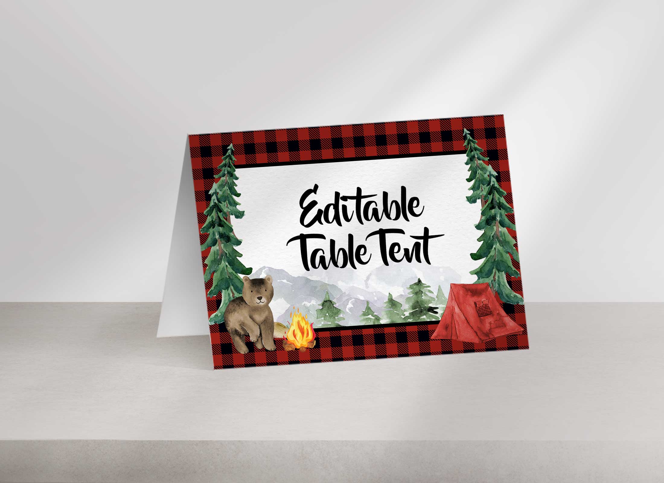 Editable Happy Camper Table Labels – Helia Design Co.