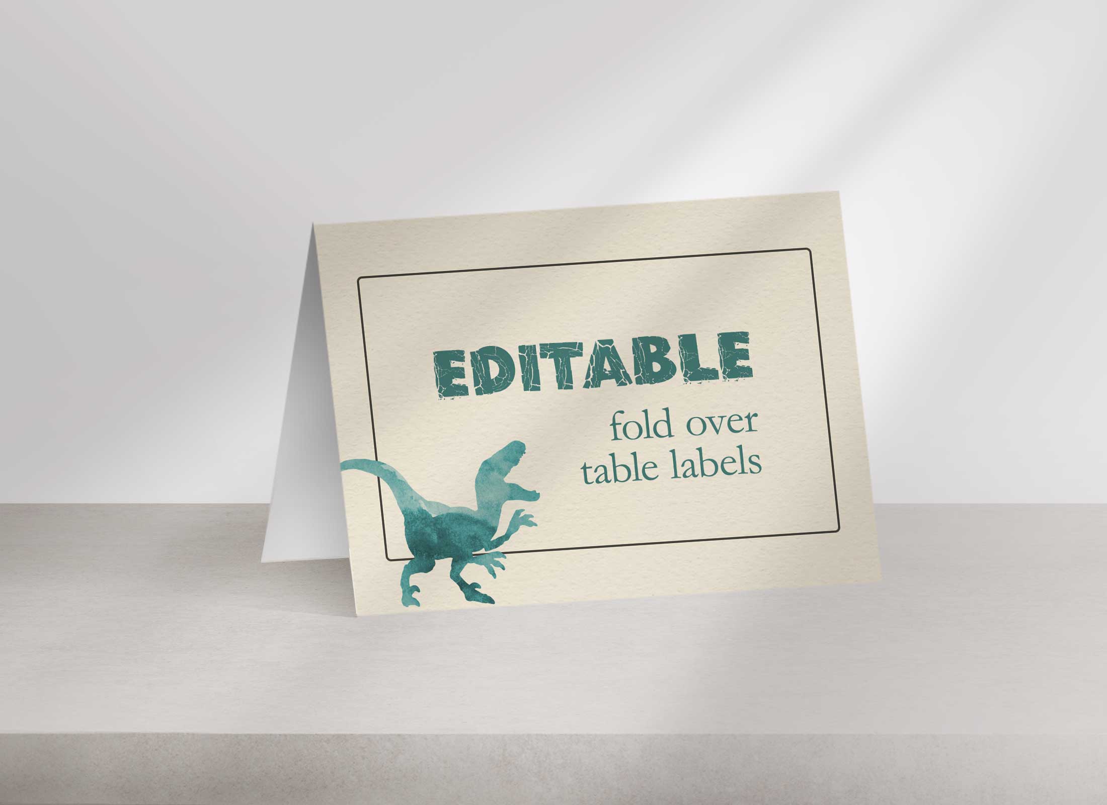 Editable Dinosaur Table Labels – Helia Design Co.
