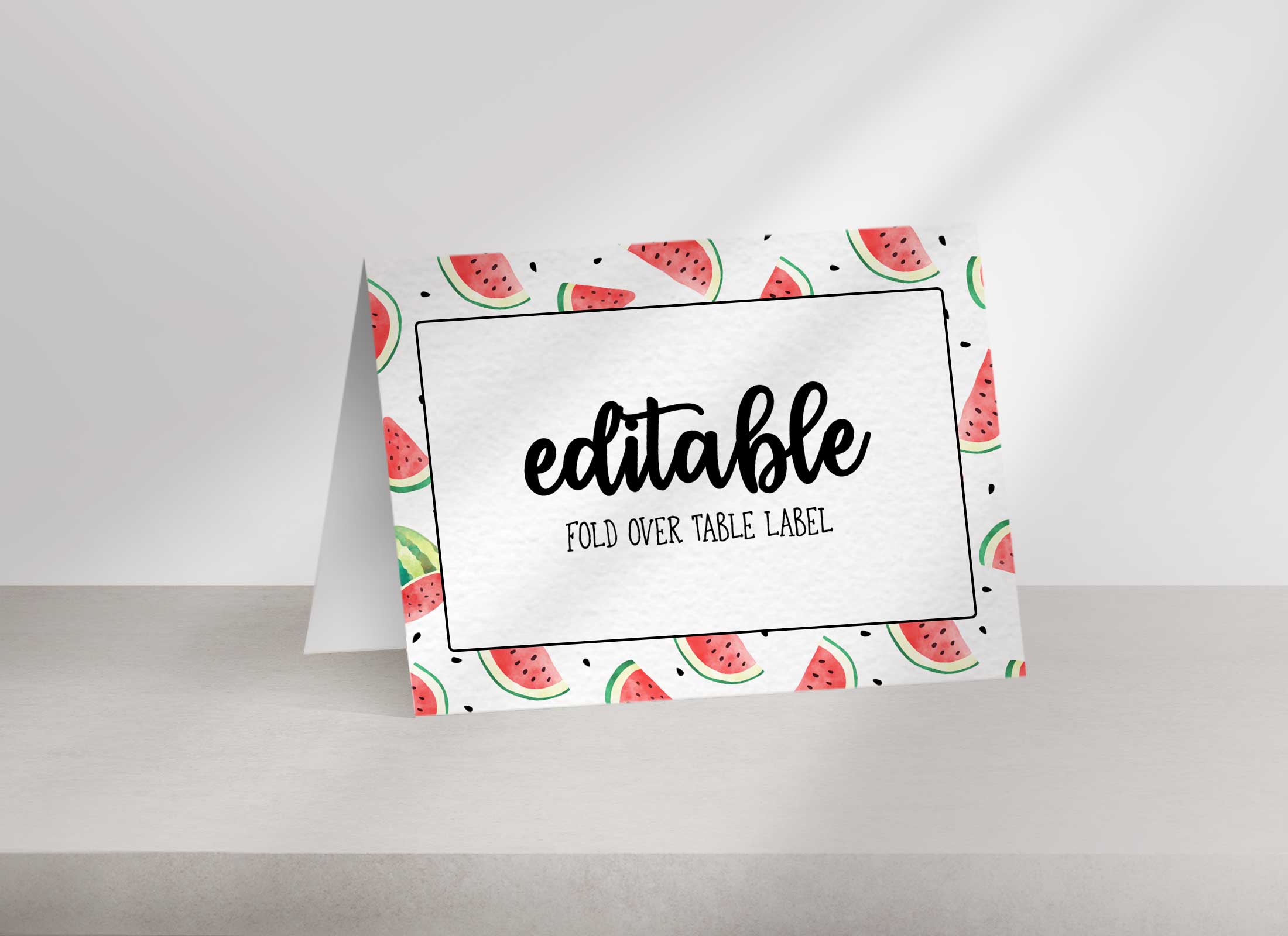 Editable Watermelon Party Table Labels – Helia Design Co.
