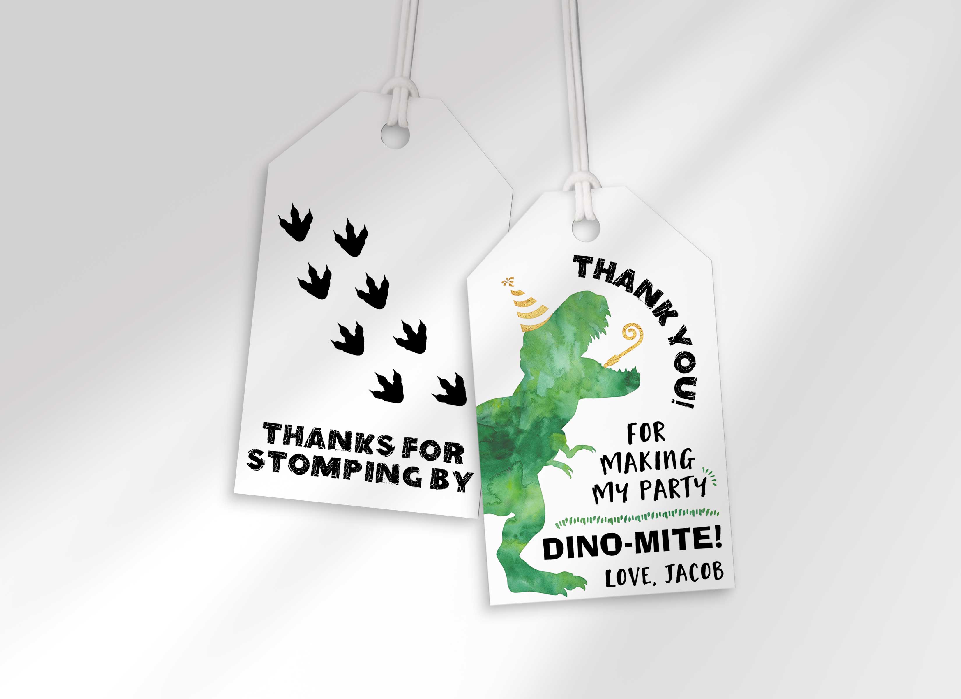 Editable Dinosaur Birthday Favor Tags I – Helia Design Co.