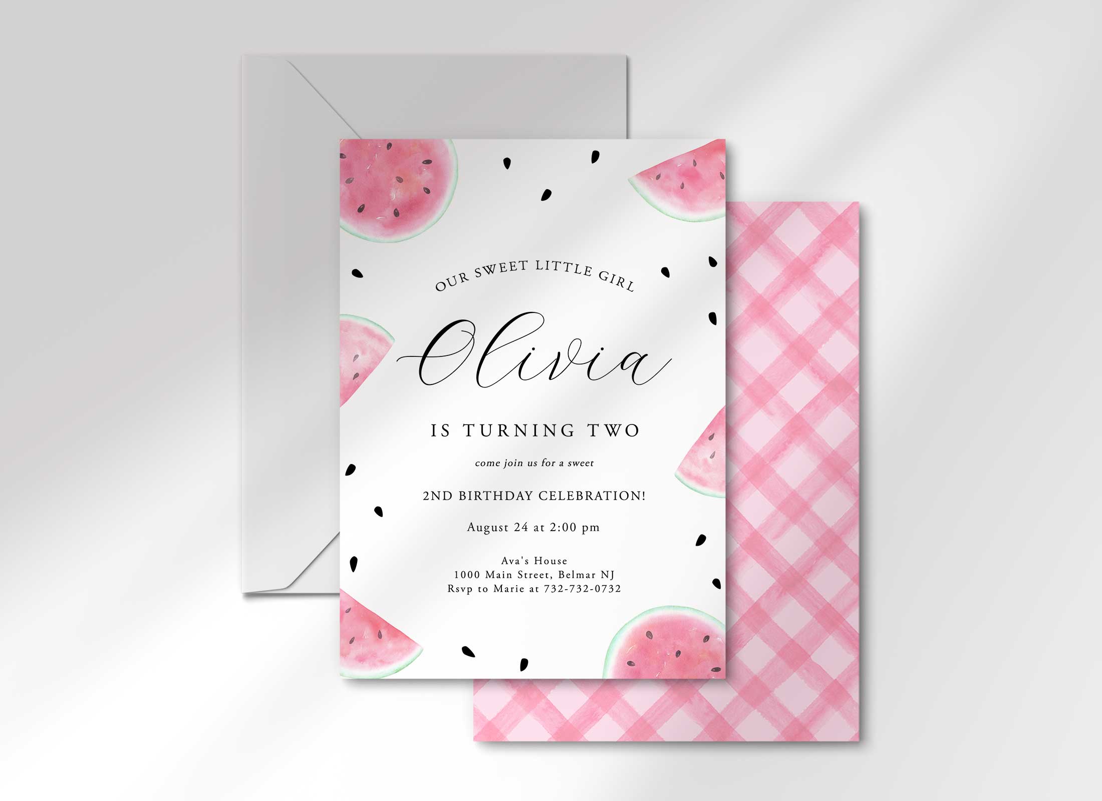 Birthday - Watermelon - Calligraphy – Helia Design Co.