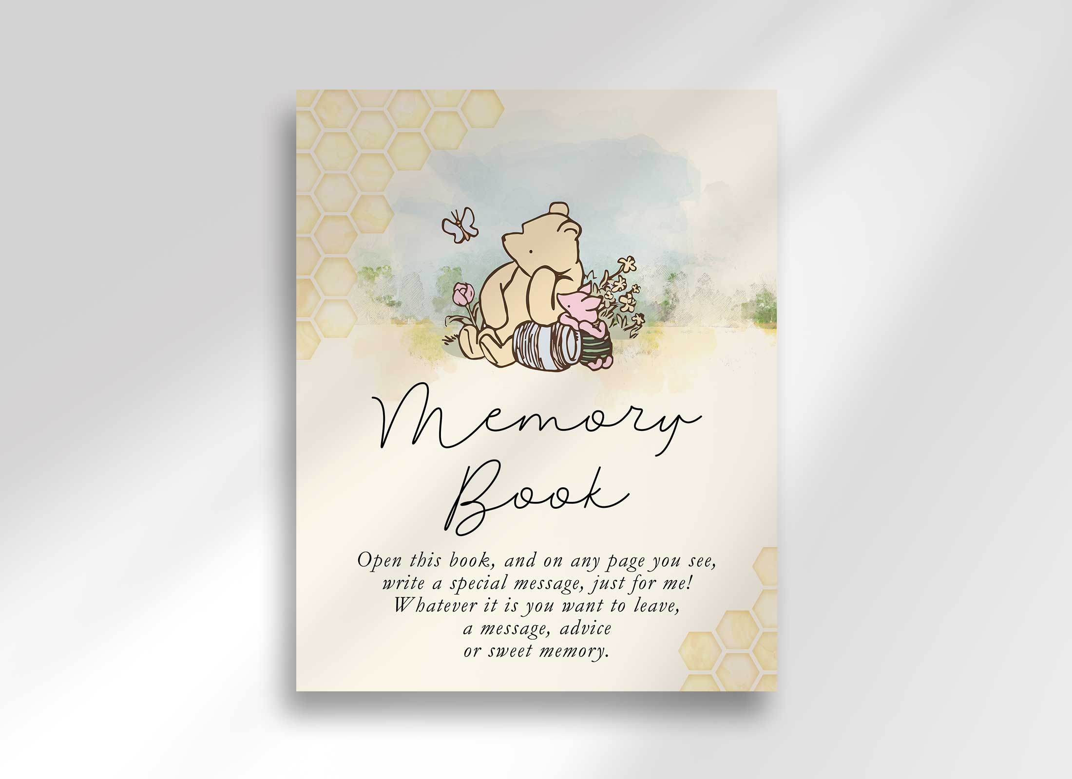Classic Winnie the Pooh Memory Book Sign – Helia Design Co.
