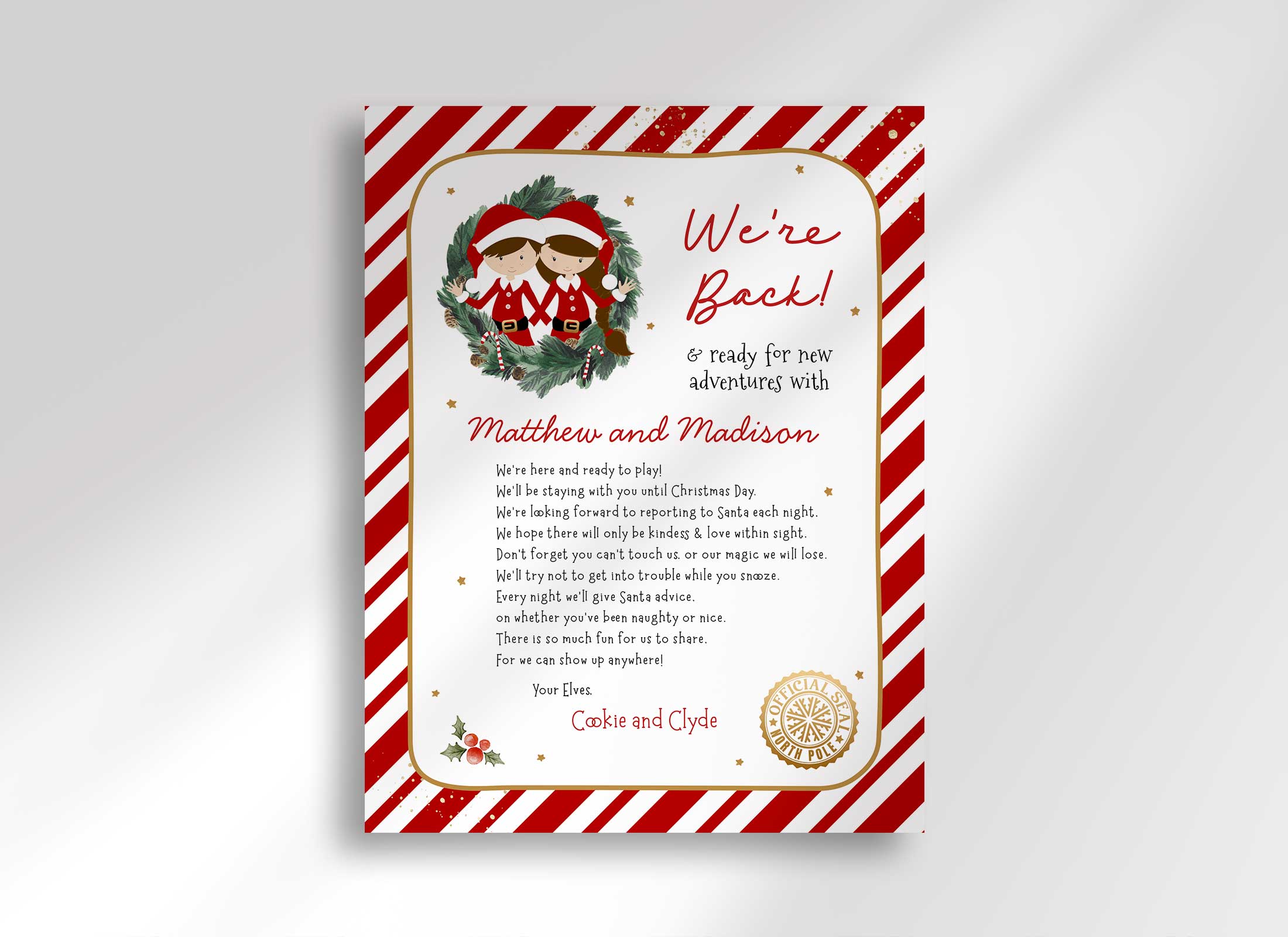 Personalized "We're Back" Letter from your Elves – Helia Design Co.