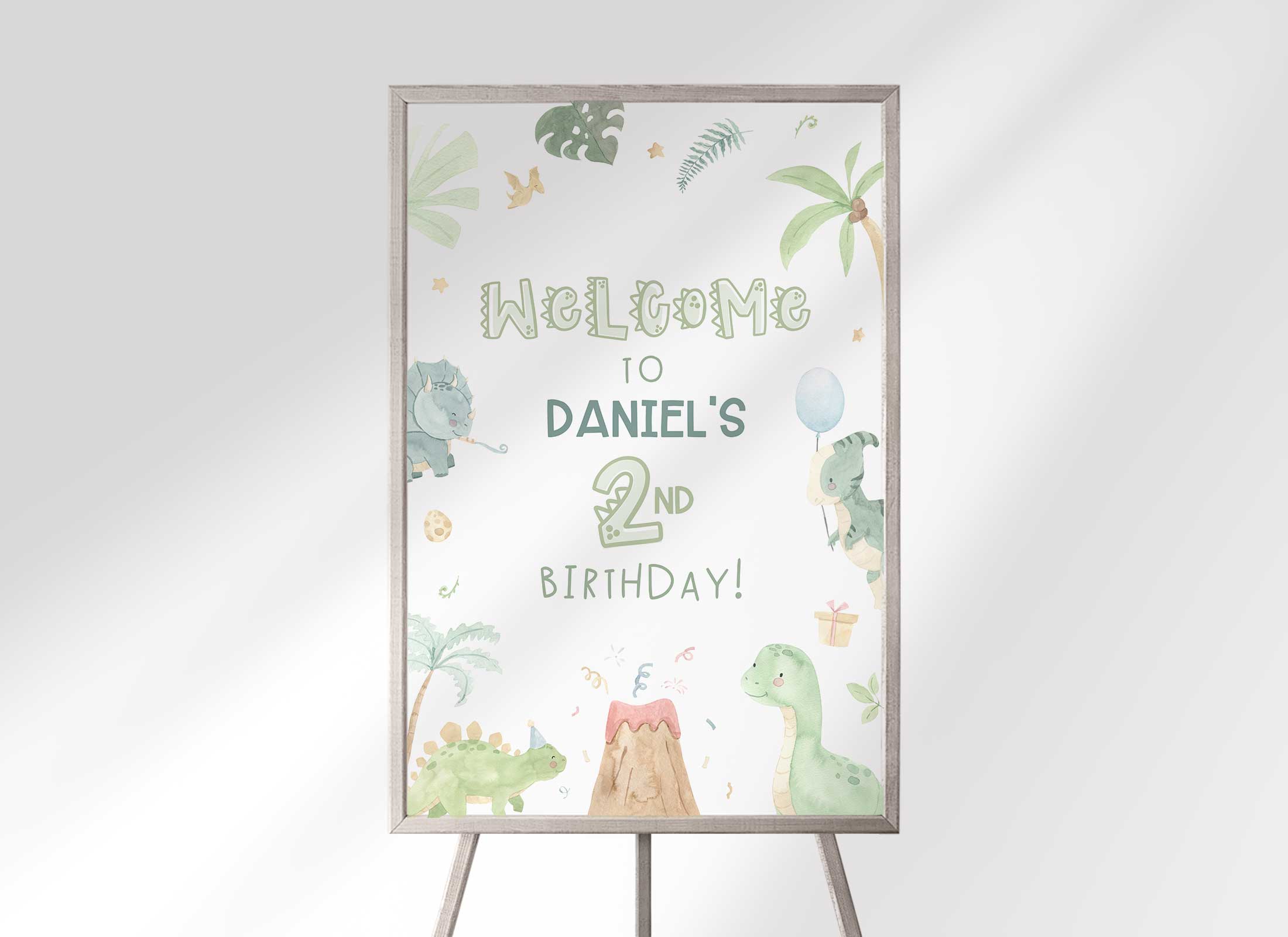 Baby Dino Birthday Welcome Sign – Helia Design Co.