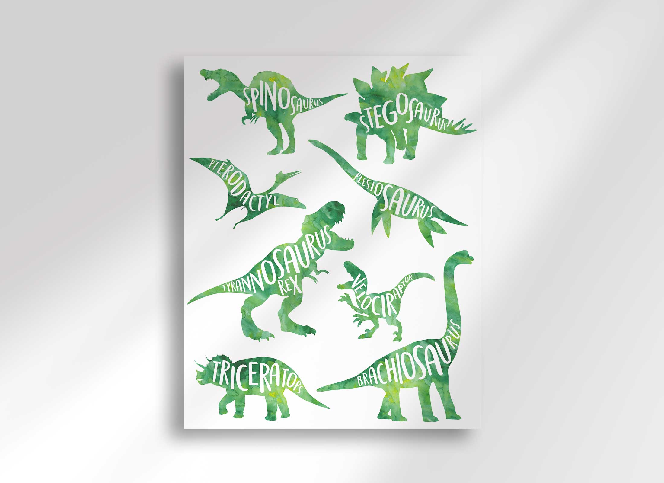 Green T-Rex Dinosaur Art Sign – Helia Design Co.