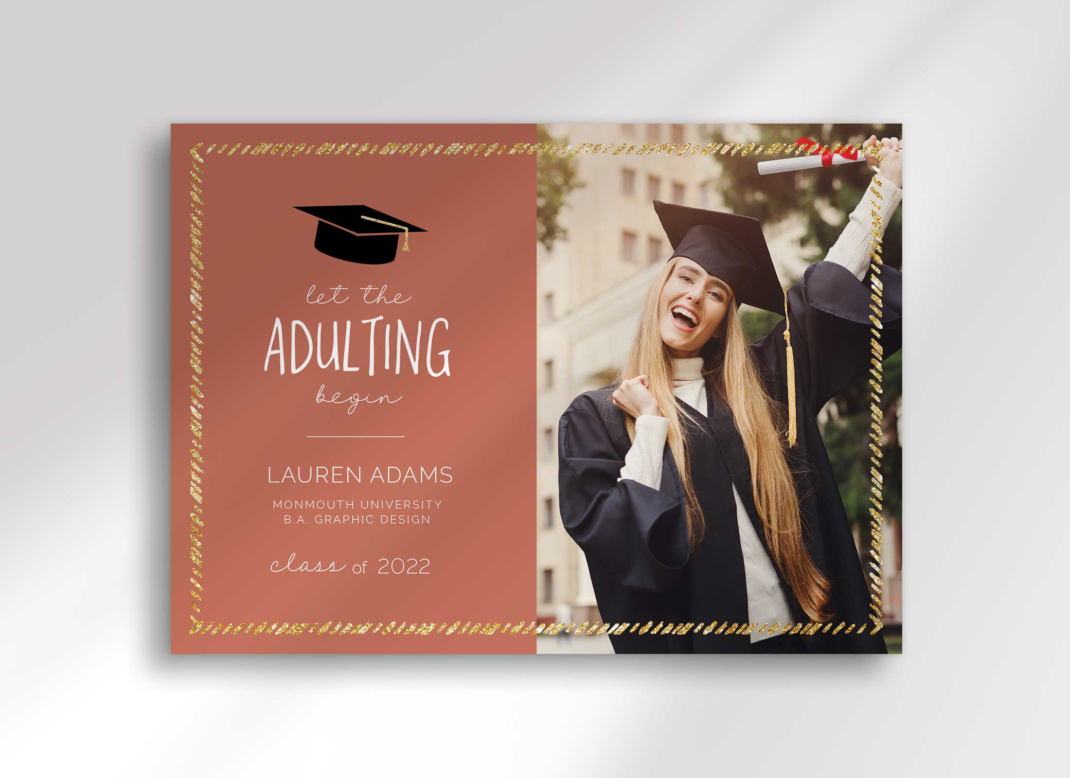 Let the Adulting Begin Graduation Announcement Template – Helia Design Co.