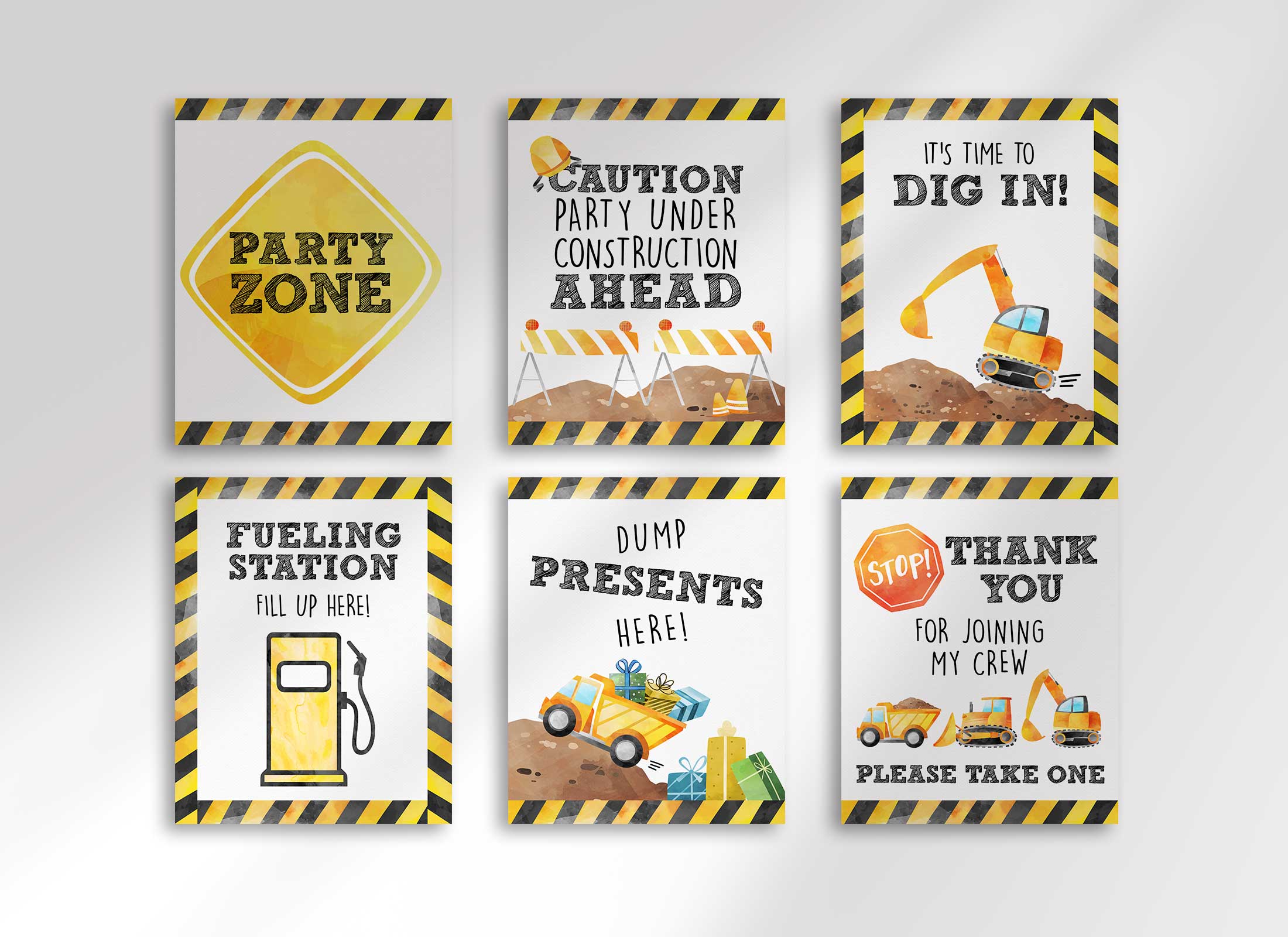 Construction Birthday Party Signs Let's Dig In E's Construction