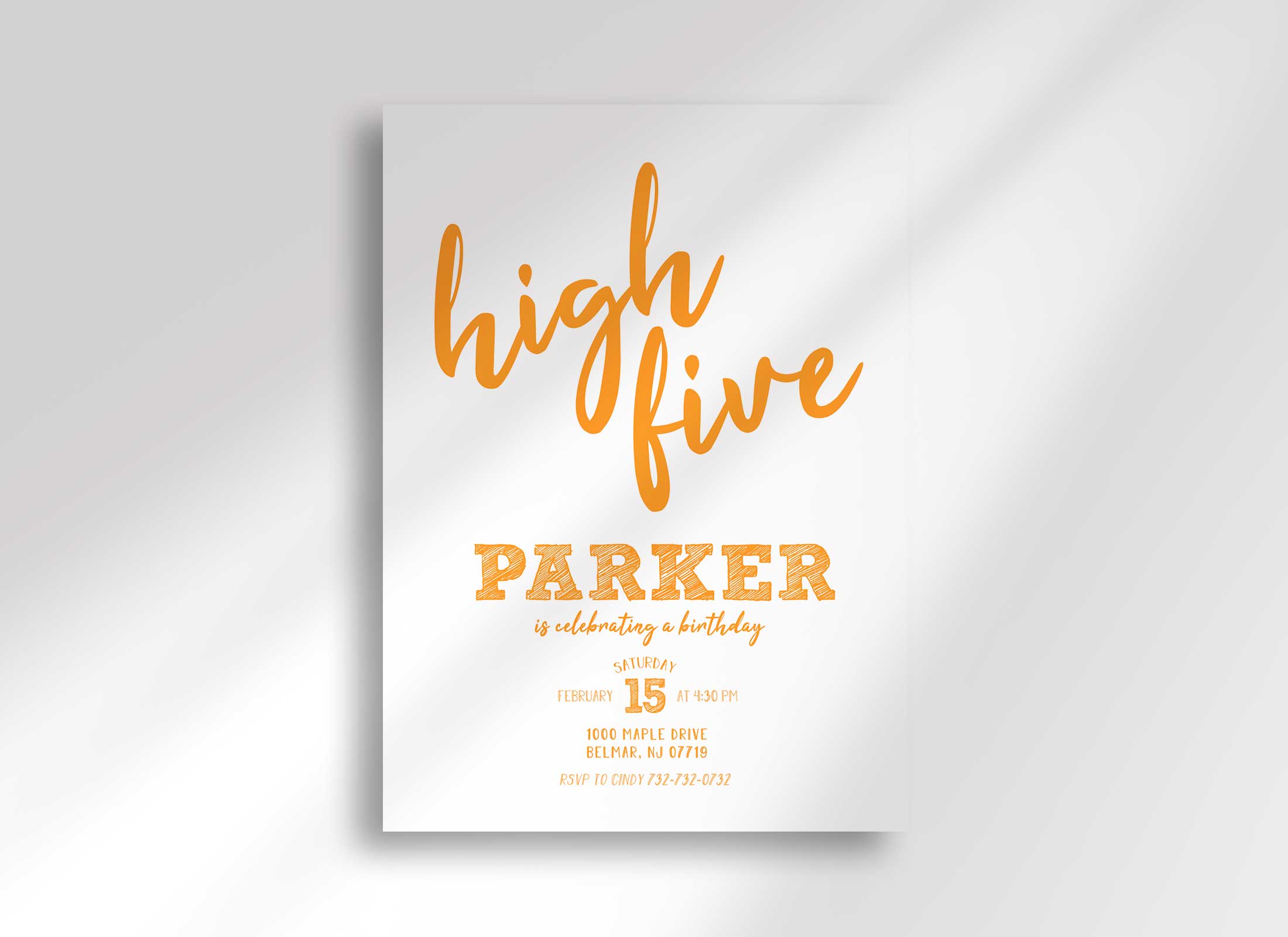 High Five Birthday Invitation Template II – Helia Design Co.