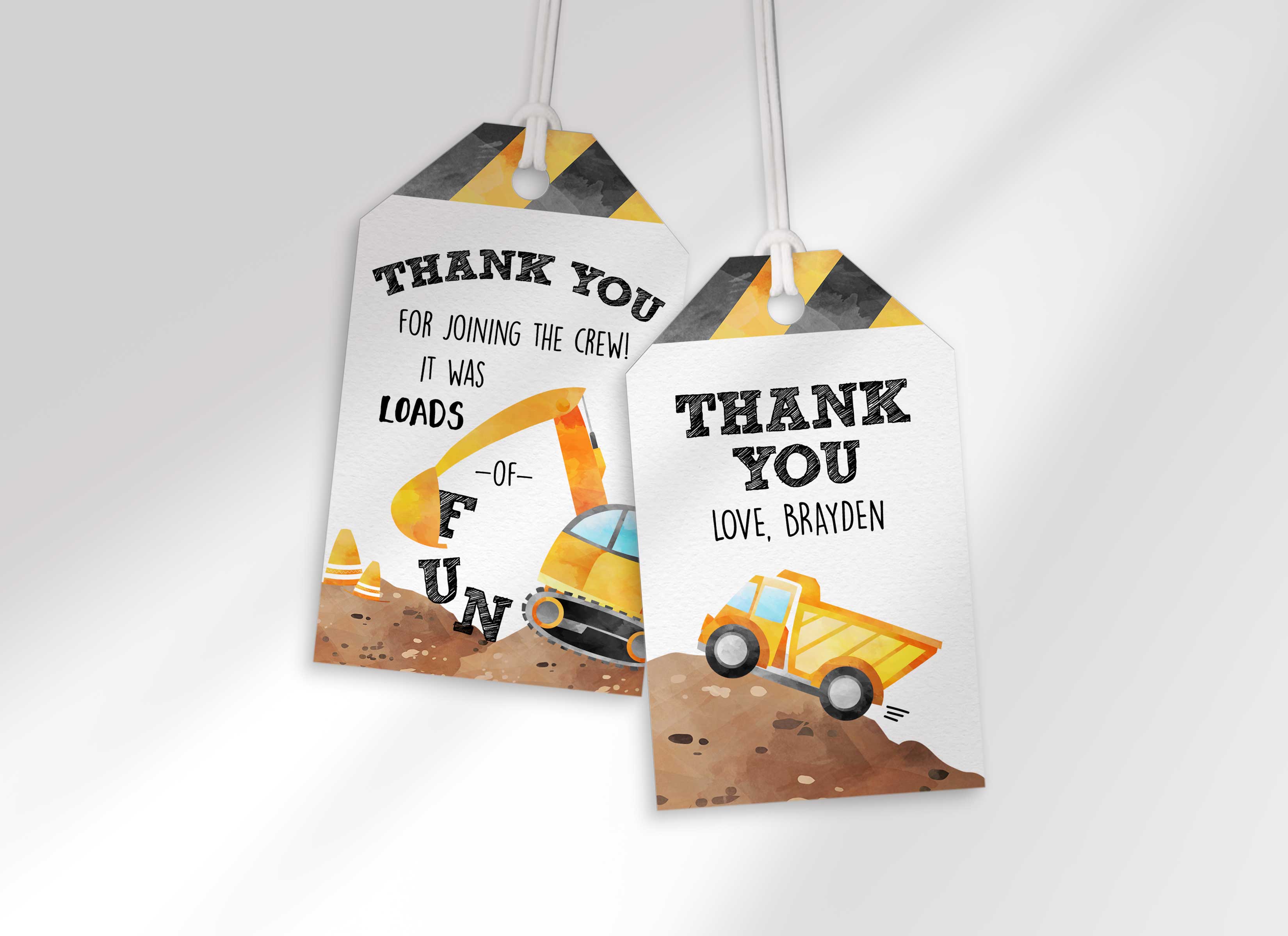 Bold Construction Birthday Favor Tags – Helia Design Co.