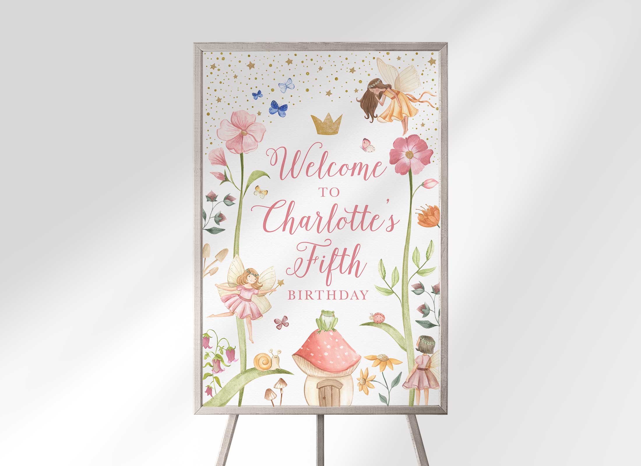Pink Fairy Princess Welcome Sign – Helia Design Co.